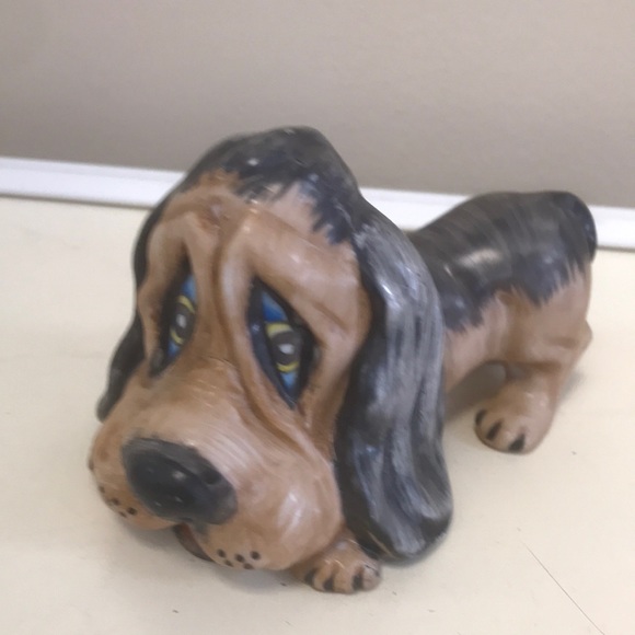 Accents | Vintage Ceramic Brownblack Sad Basset Hound Dog Figurine ...